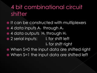 Shift micro operations & 4 bit combinational circuit shifter | PDF