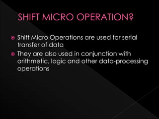 Shift Micro Operations & 4 Bit Combinational Circuit Shifter | Pdf