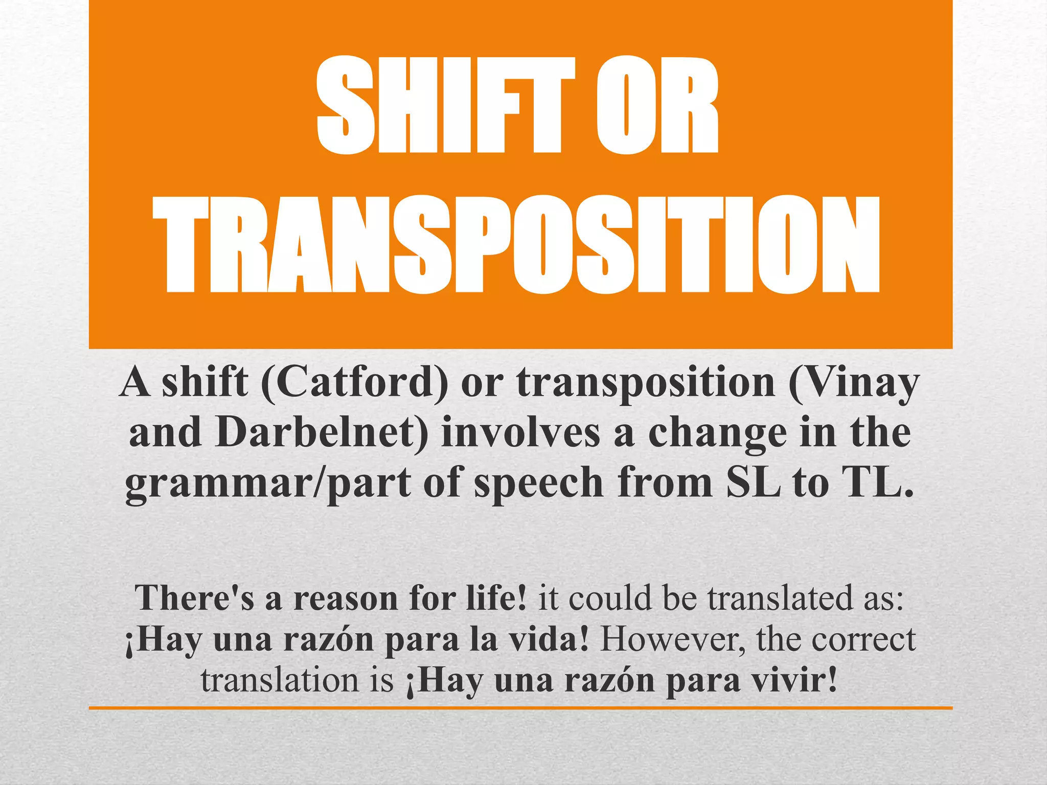 Other translation method - Shift or transposition | PPTX