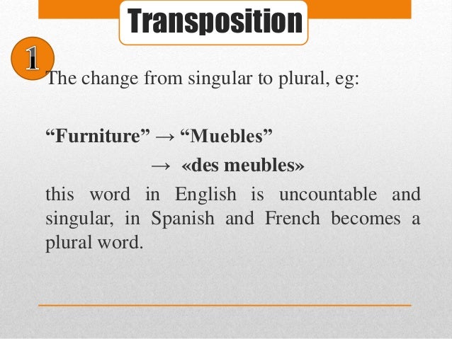Other translation method - Shift or transposition