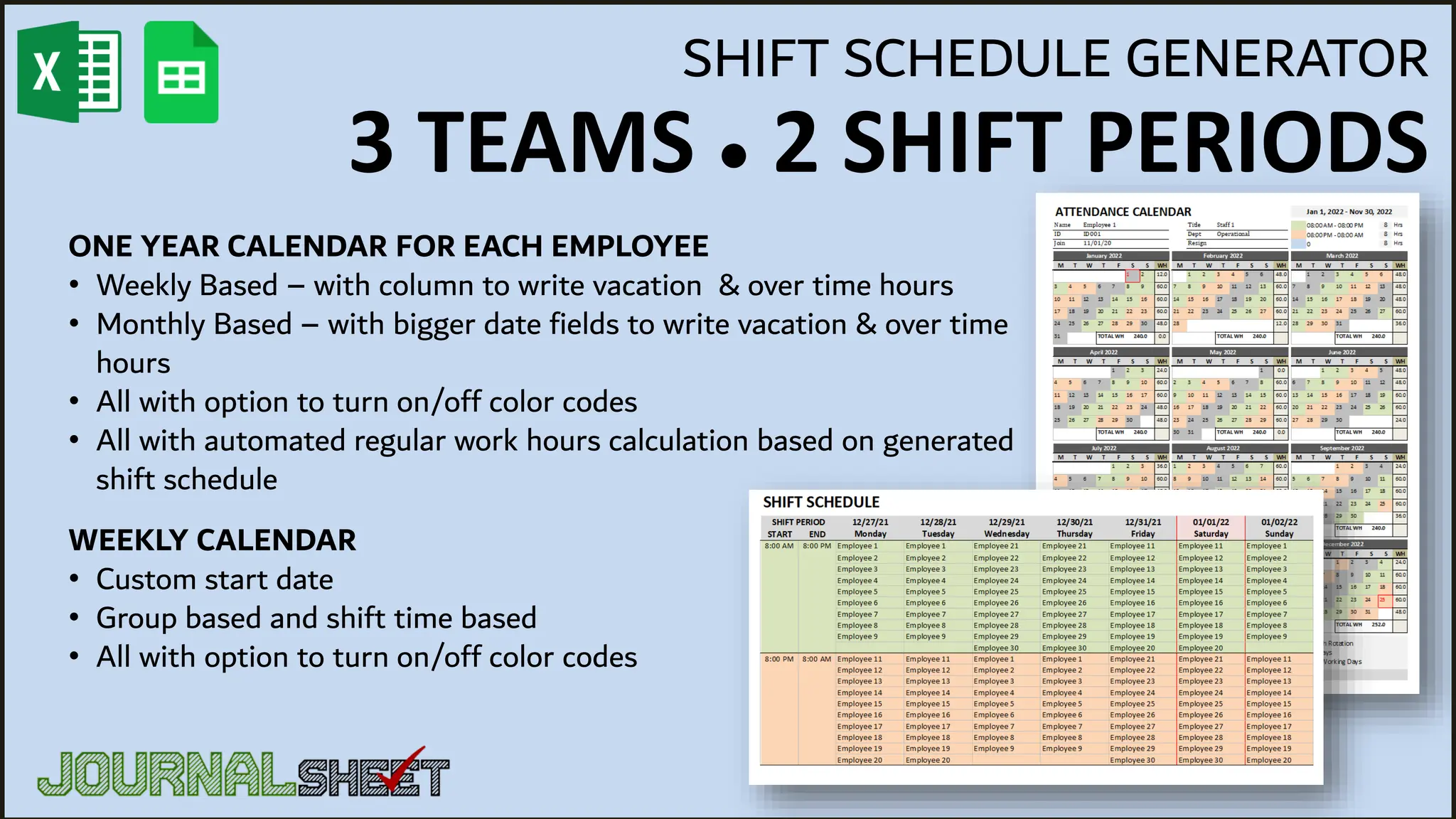 Shift Schedule Generator 3 Teams 2 Shift Periods | PDF
