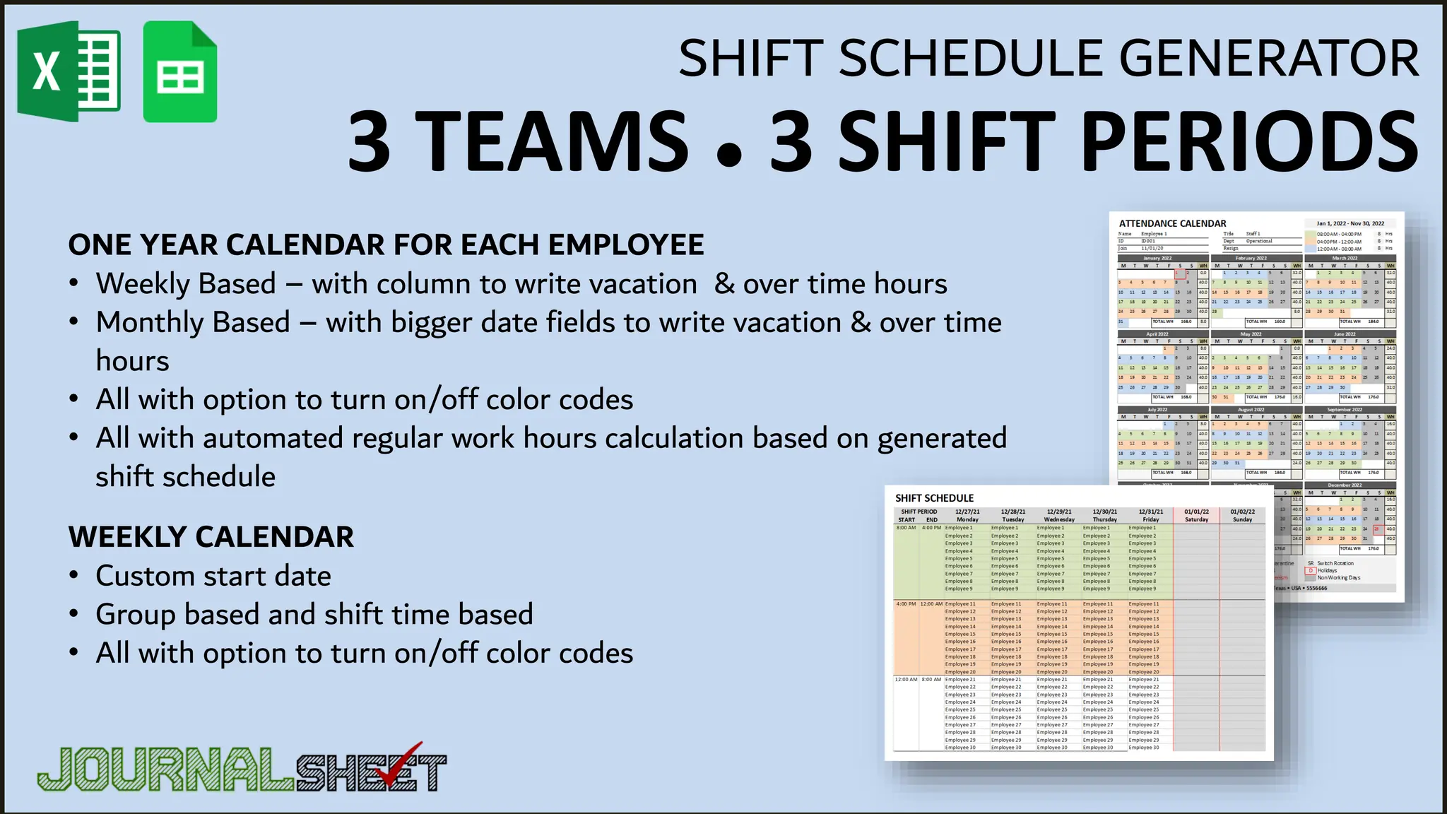 Shift Schedule Generator for 3 Teams 3 Shift Period | PPT