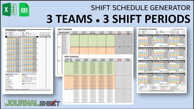 Shift Schedule Generator for 3 Teams 3 Shift Period | PPT