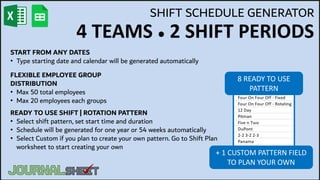 Shift Schedule Generator 4 Teams 2 Shift Periods | PDF