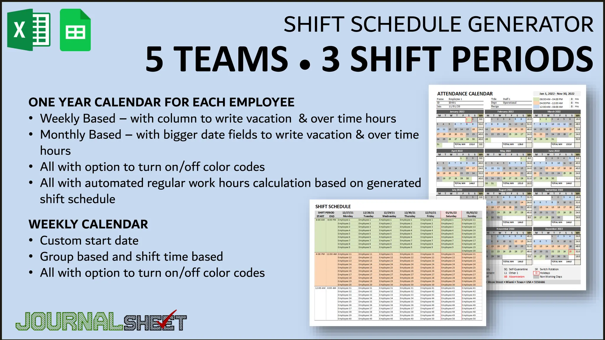 Shift Schedule Generator 5 Teams 3 Shift Periods | PDF