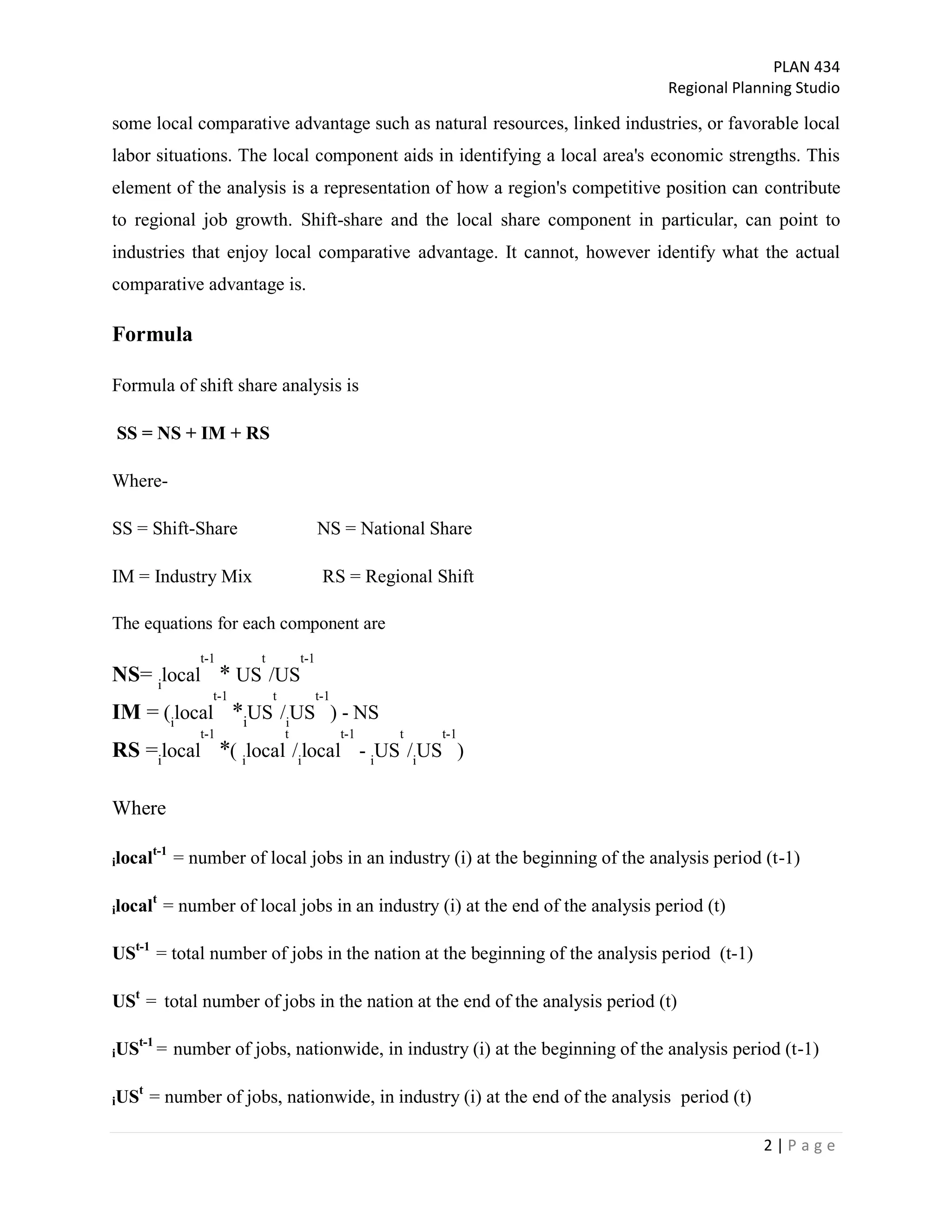 Shift Share Analysis | PDF