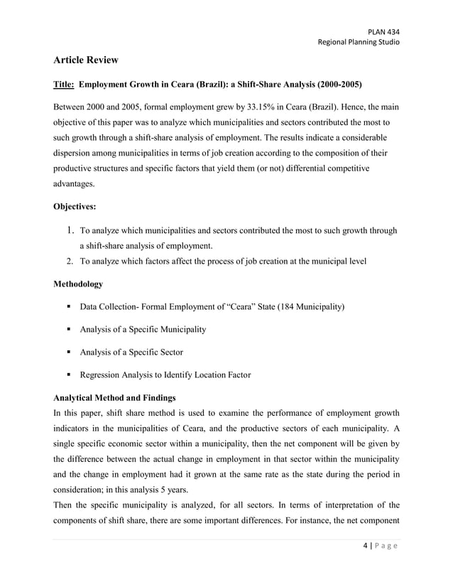 Shift Share Analysis | PDF | Business | Business and Finance