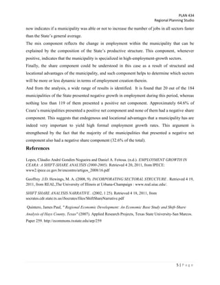 Shift Share Analysis | PDF