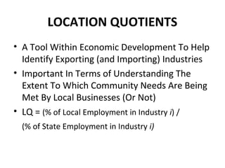 Shift Share and Location Quotients: An Industry Sector Analysis | PPT