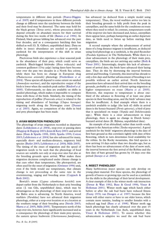 Shifts in phenology due to global climate change: The need for a ...