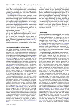 Shifts in phenology due to global climate change: The need for a ...