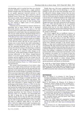 Shifts in phenology due to global climate change: The need for a ...