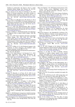 Shifts in phenology due to global climate change: The need for a ...