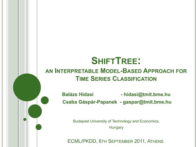 ShiftTree: model based time series classifier (ECML/PKDD 2011 ...