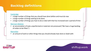Build your Product Backlog. Wish lists and task lists | PDF