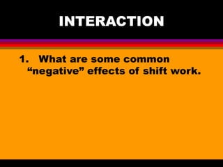 Construction site Shift Work during day and night | PPT