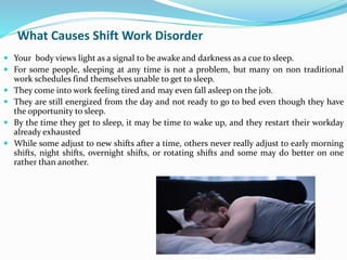 Shift work sleep disorder | PPTX