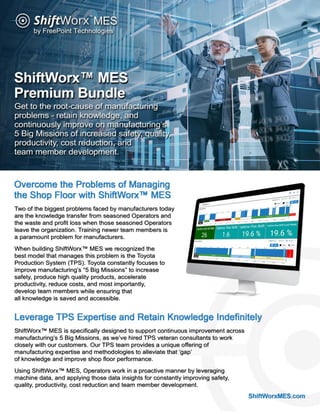 ShiftWorx MES - SaaS Premium Bundle - FreePoint Technologies | PDF