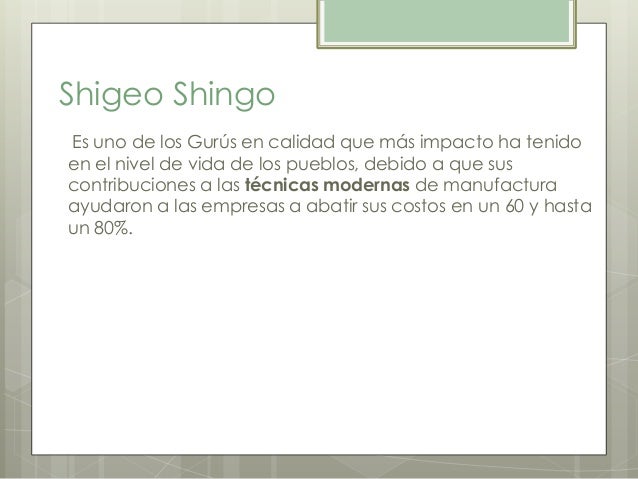 Filosofia De Shigeo Shingo