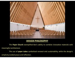 Life journey and work of Architect Shigeru Ban | PDF