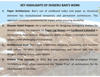 Life journey and work of Architect Shigeru Ban | PDF