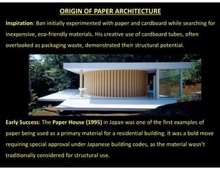 Life journey and work of Architect Shigeru Ban | PDF