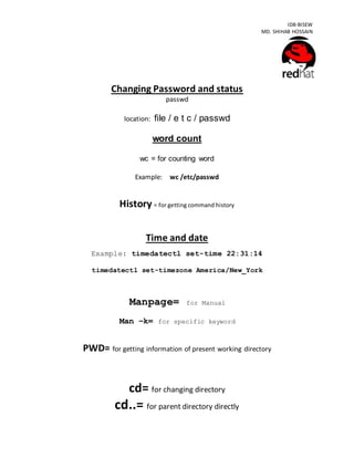 RedHat/CentOs Commands for administrative works | PDF