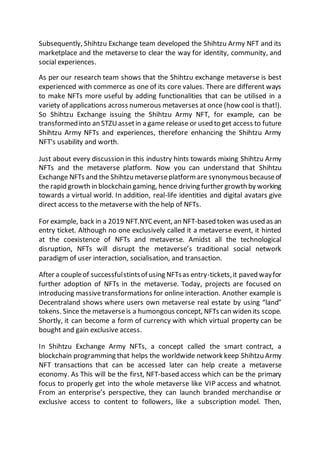 Shihtzu Exchange Universe will shape the new world of metaverse ownership via STZU NFTs Army.docx