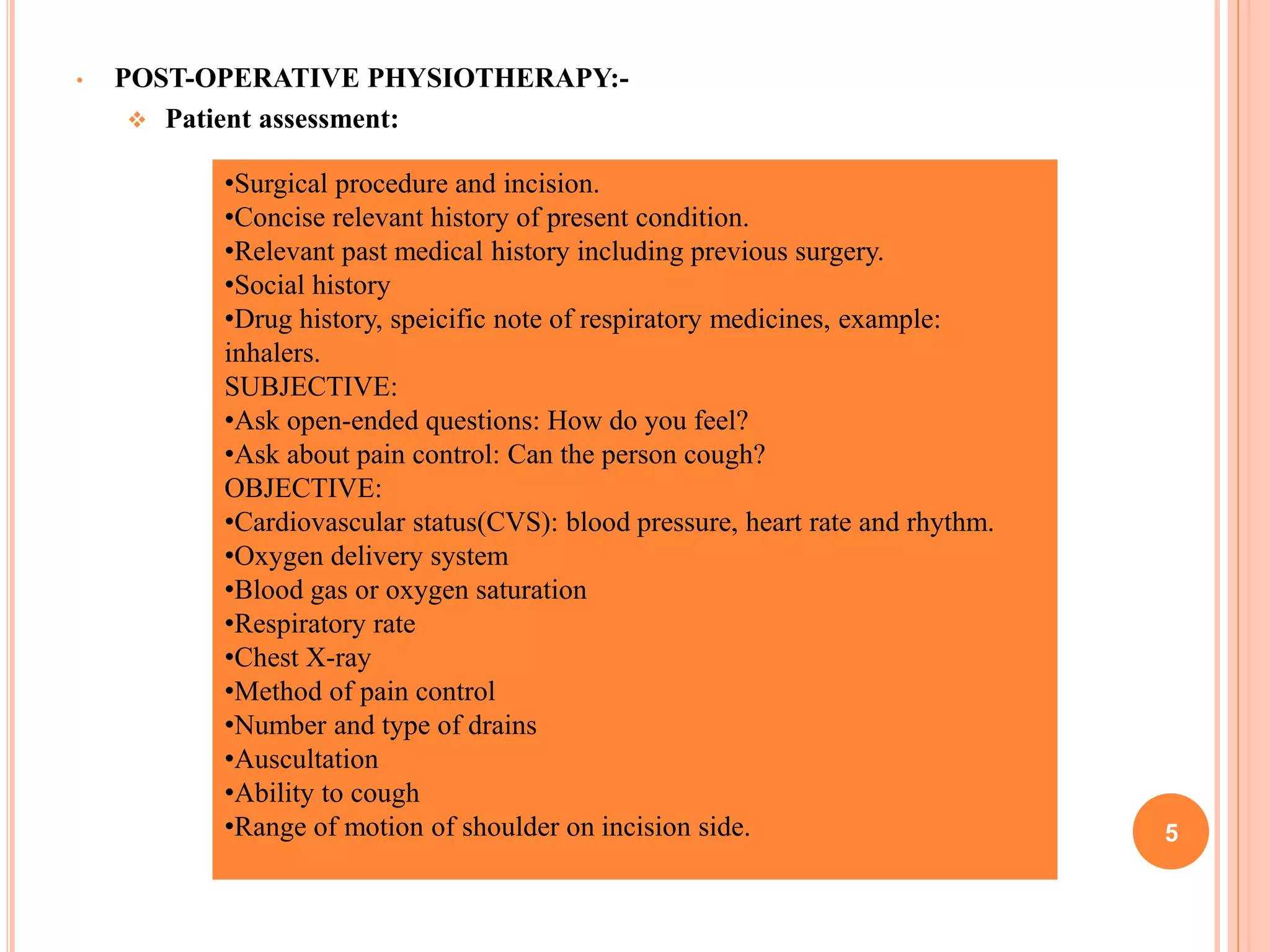 PT in thoracic surgery | PPTX