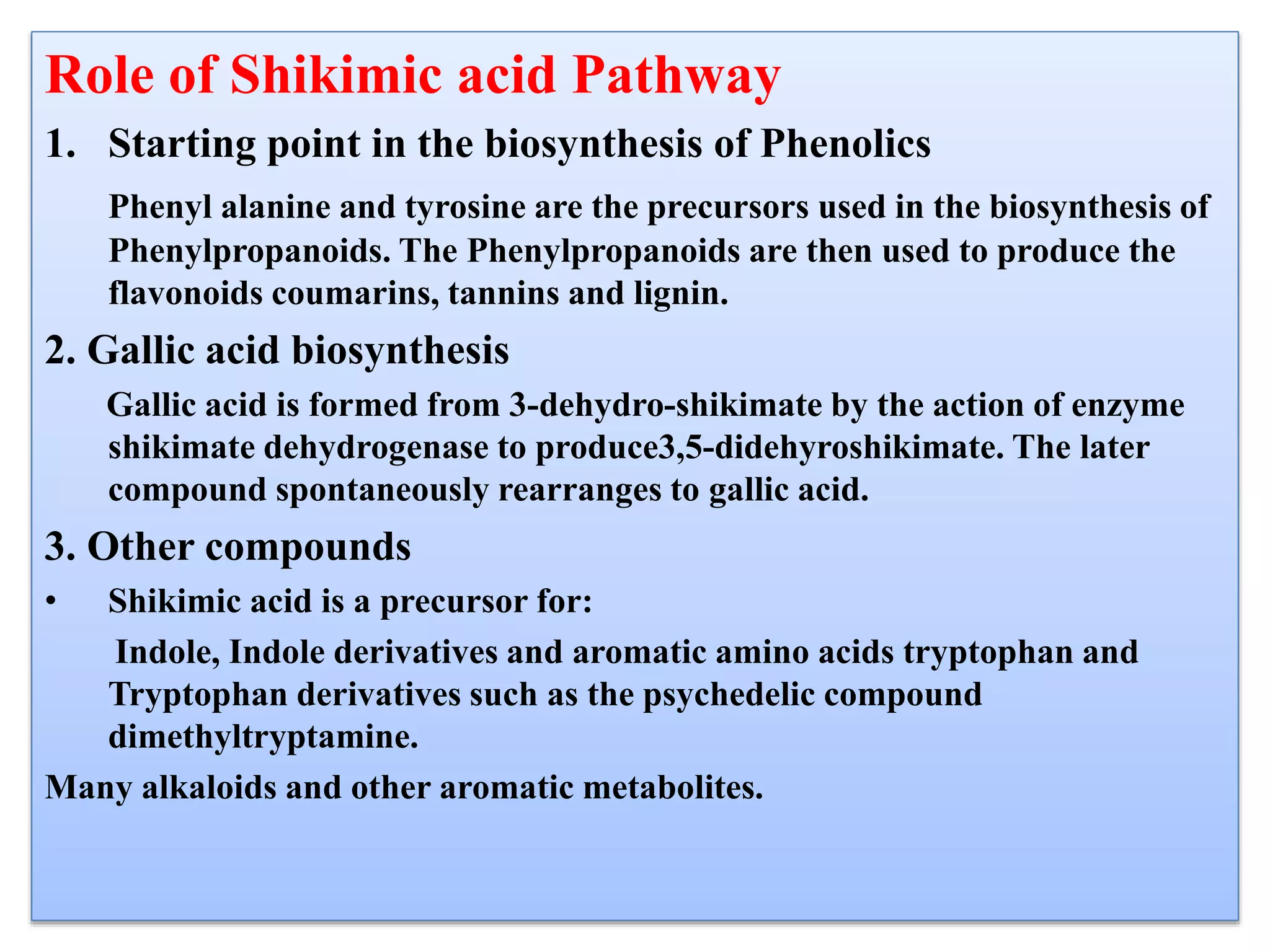Shikimic acid pathway | PPTX