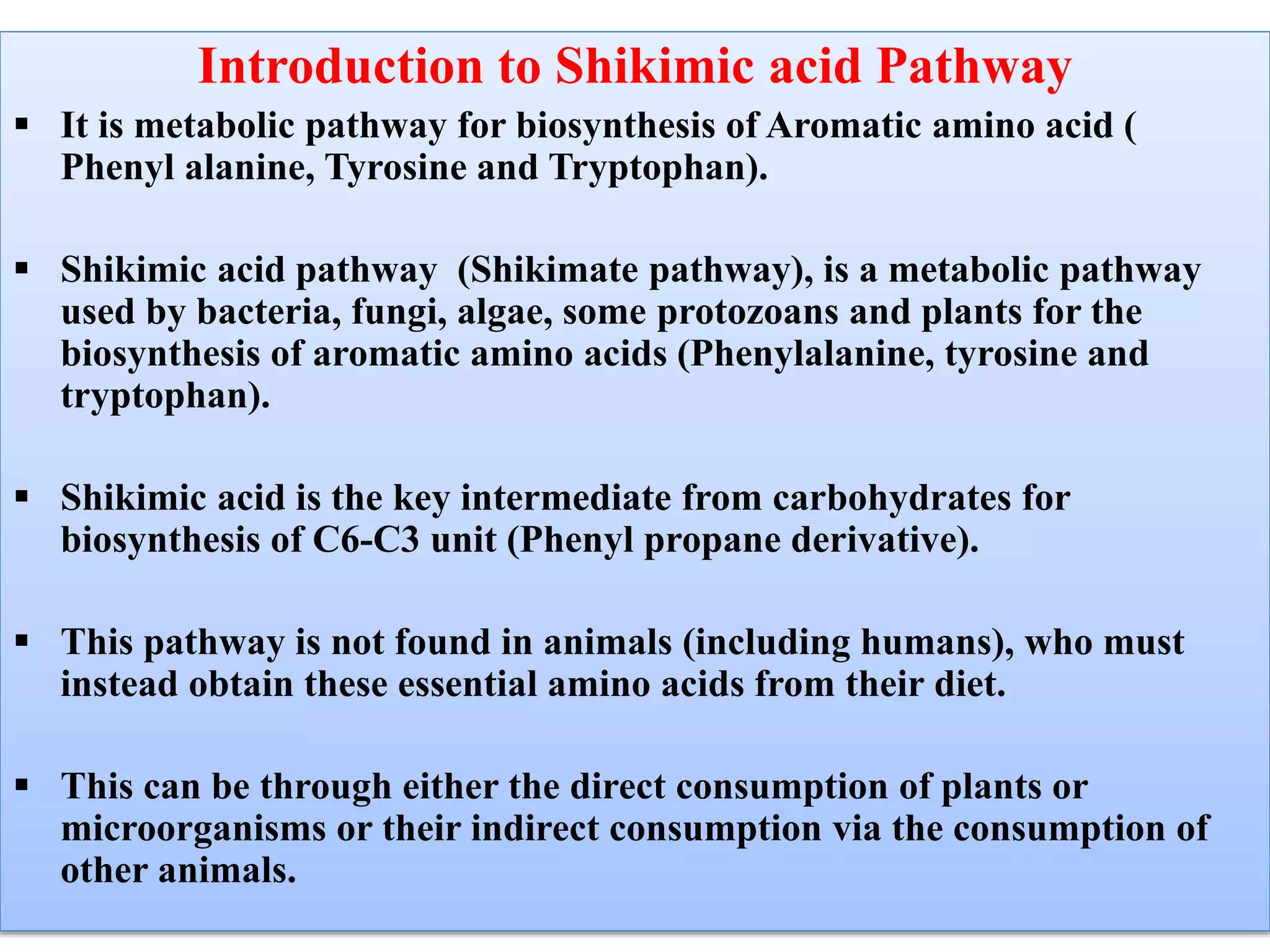 Shikimic acid pathway | PPTX