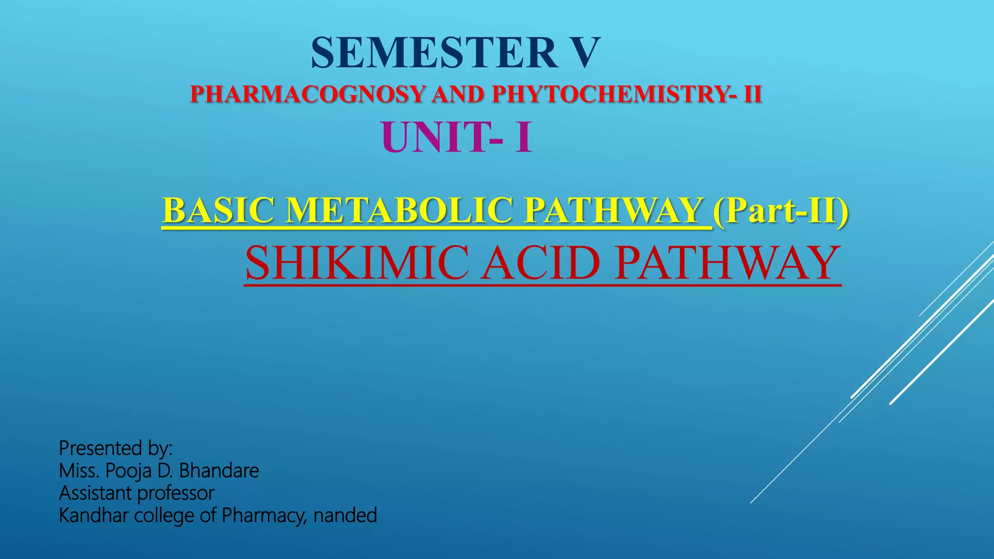 Shikimic acid pathway | PPTX