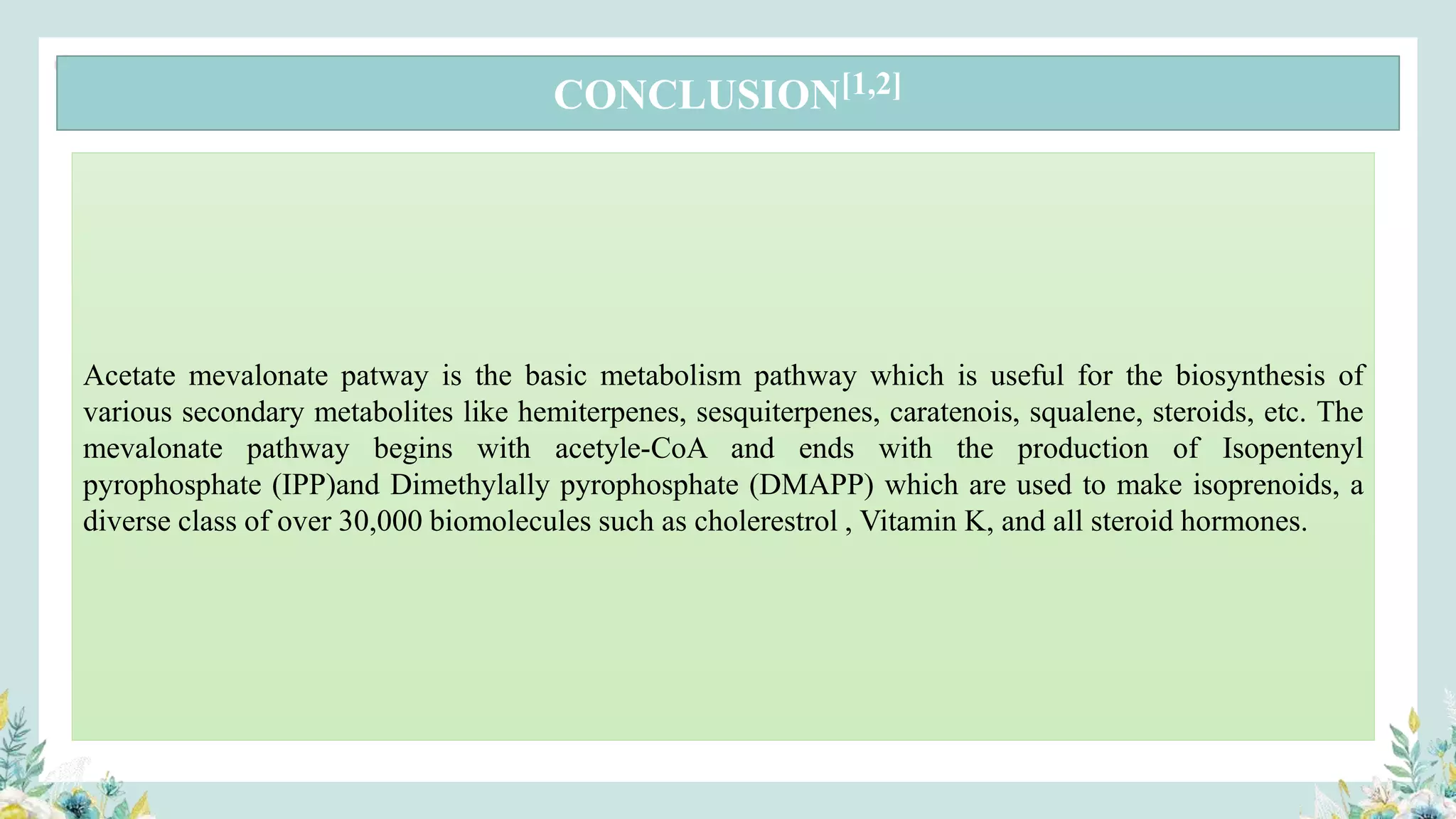 Acetate mevalonate pathway | PPTX