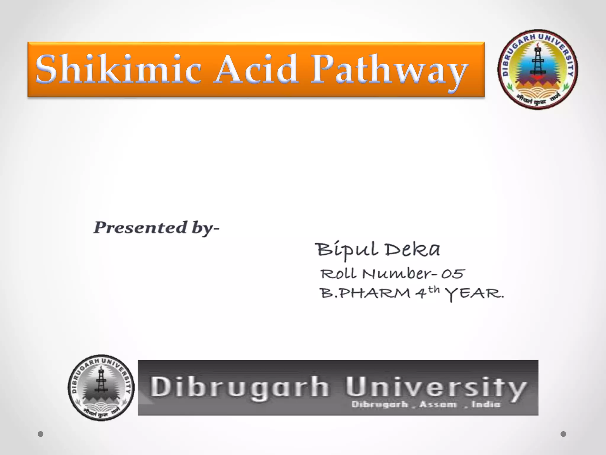 Shikimik acid pathway | PPTX