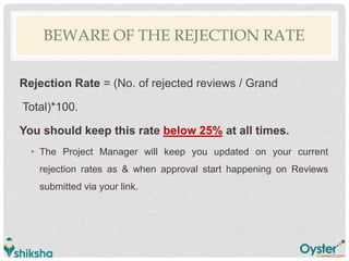 Shiksha Live Project - Workflow & Training Guidelines | PPTX