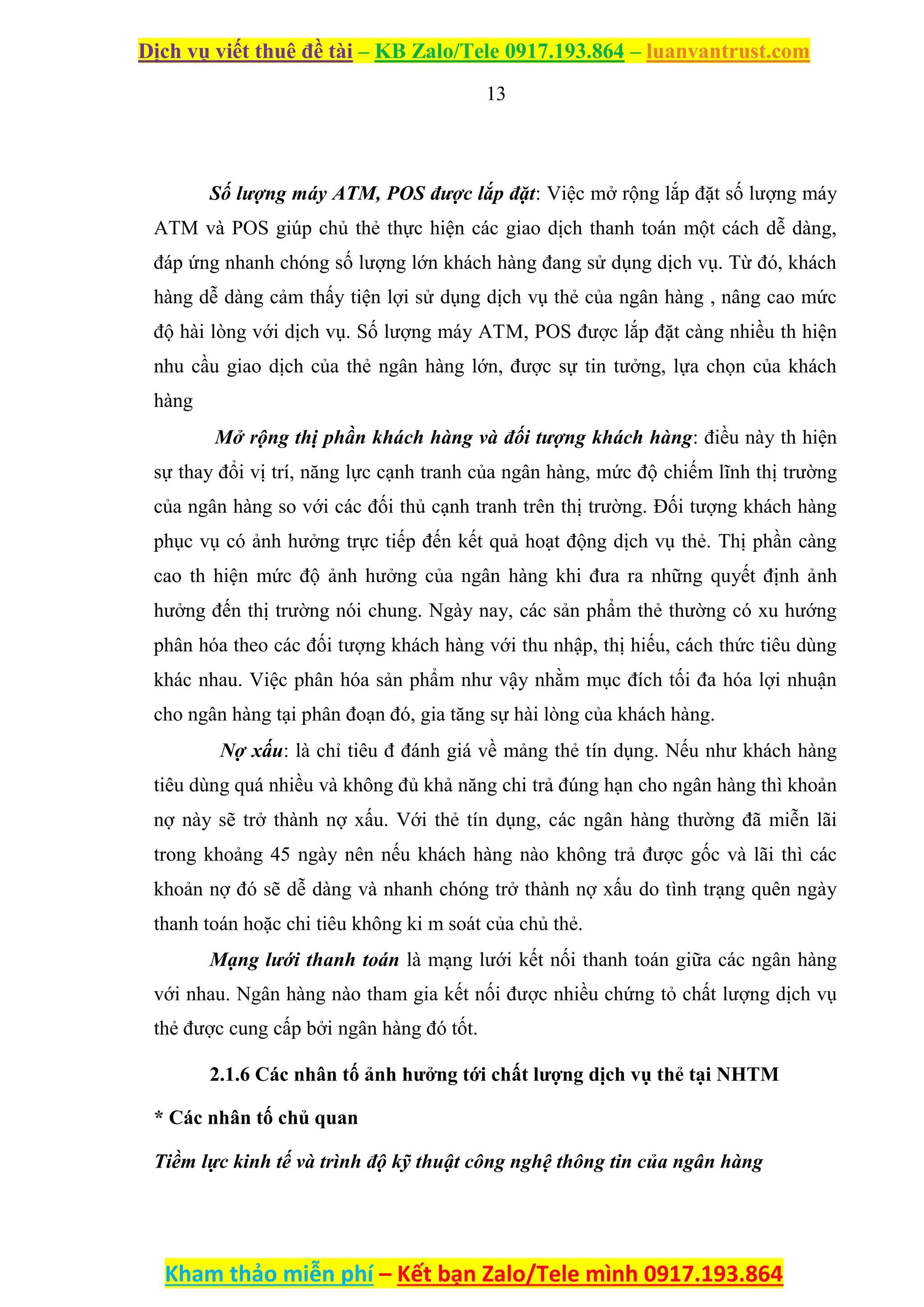Sự Hài Lòng Của Khách Hàng Đối Với Chất Lượng Dịch Vụ Thẻ Tại Ngân Hàng Thương Mại Cổ Phần Ngoại ...
