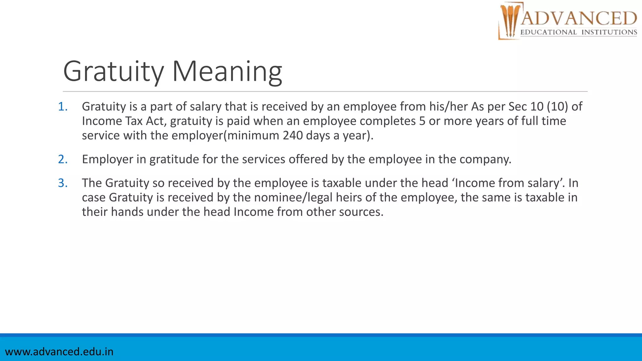 Calculation of Gratuity | PPTX