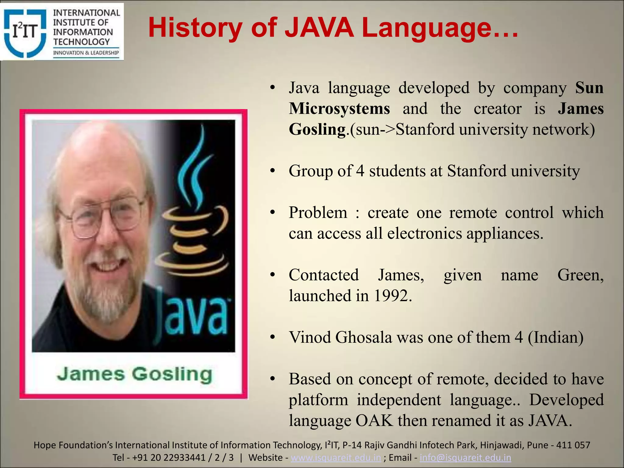 Java as Object Oriented Programming Language | PPT | Free Download Java as Object Oriented Programming Language | PPT | Free Download
