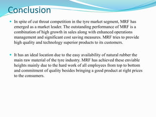 Shilpa organiations study at mrf tyres | PPTX