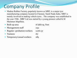 Shilpa organiations study at mrf tyres | PPTX