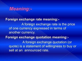Foreign Exchange Quotation – Direct & Indirect | PPTX