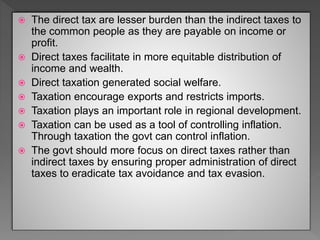 Role of Direct Tax Towards Development Of Indian Economy | PPTX