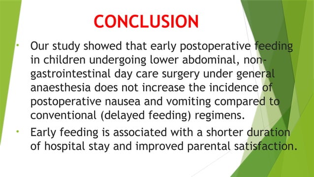 Occurence of postoperative nausea and vomiting vs conventional feeding.pptx