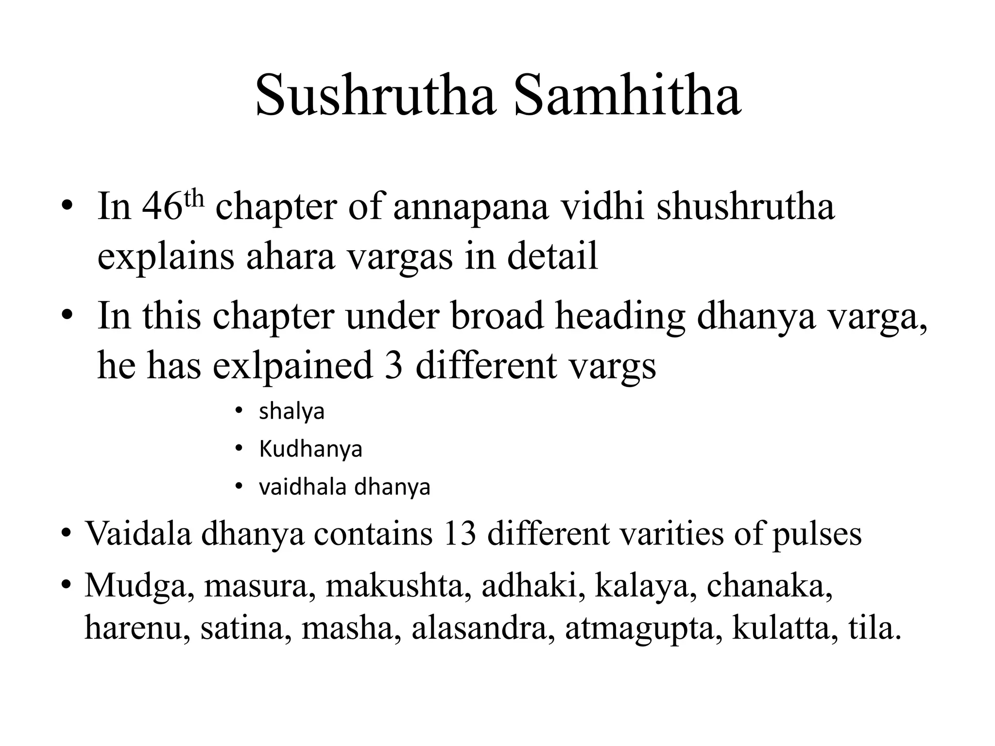 Shimbi dhanya Varga and Comparison with todays food items Ayurveda ...