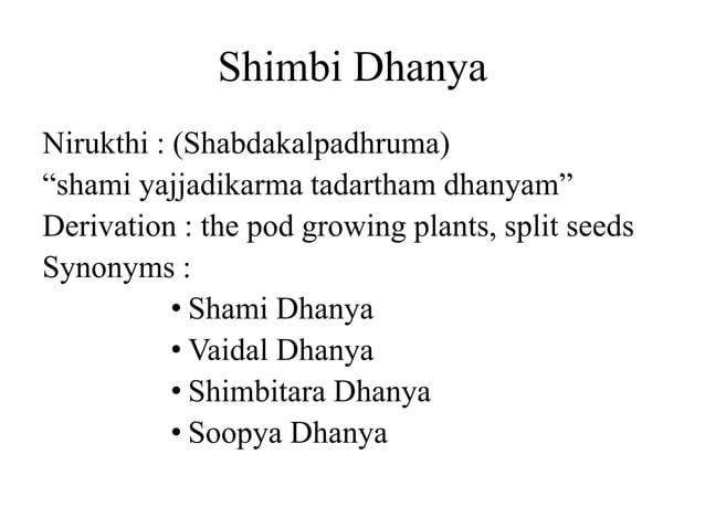 Shimbi dhanya Varga and Comparison with todays food items Ayurveda ...