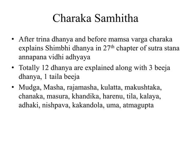 Shimbi dhanya Varga and Comparison with todays food items Ayurveda ...
