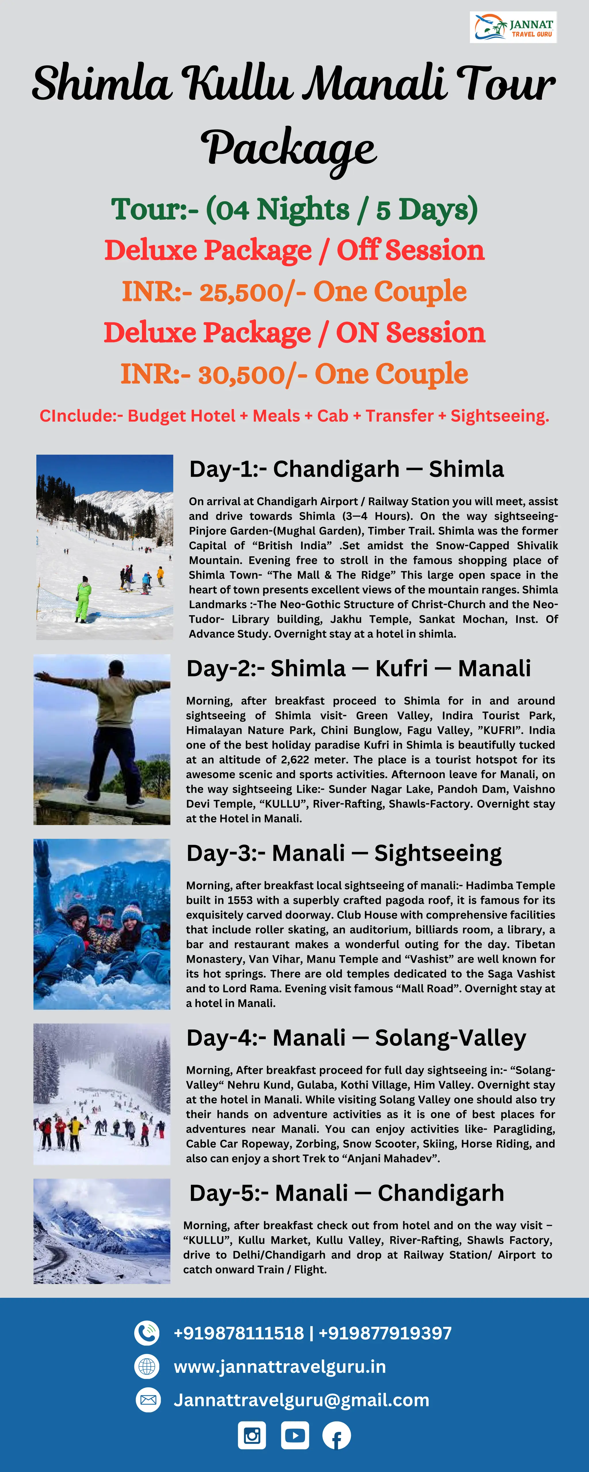 Shimla Kullu Manali Tour Package 4N/5D trip | PDF