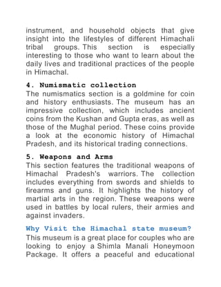 Himachal State Museum: Showcasing Himachal’s rich cultural heritage | PDF