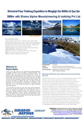 Shimshal pass trek, tour and expedition | PDF