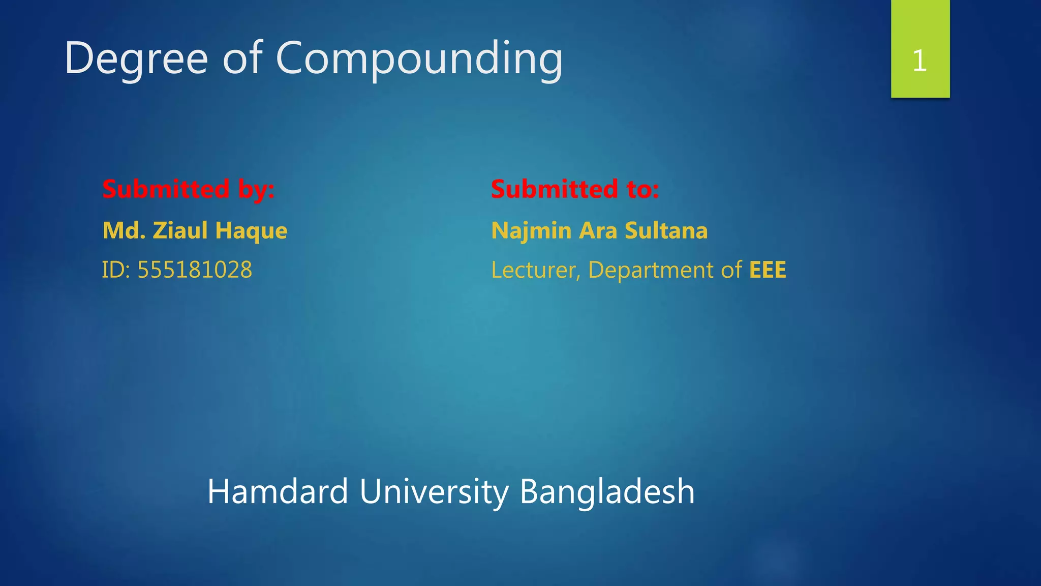 Degree of compounding | PPT